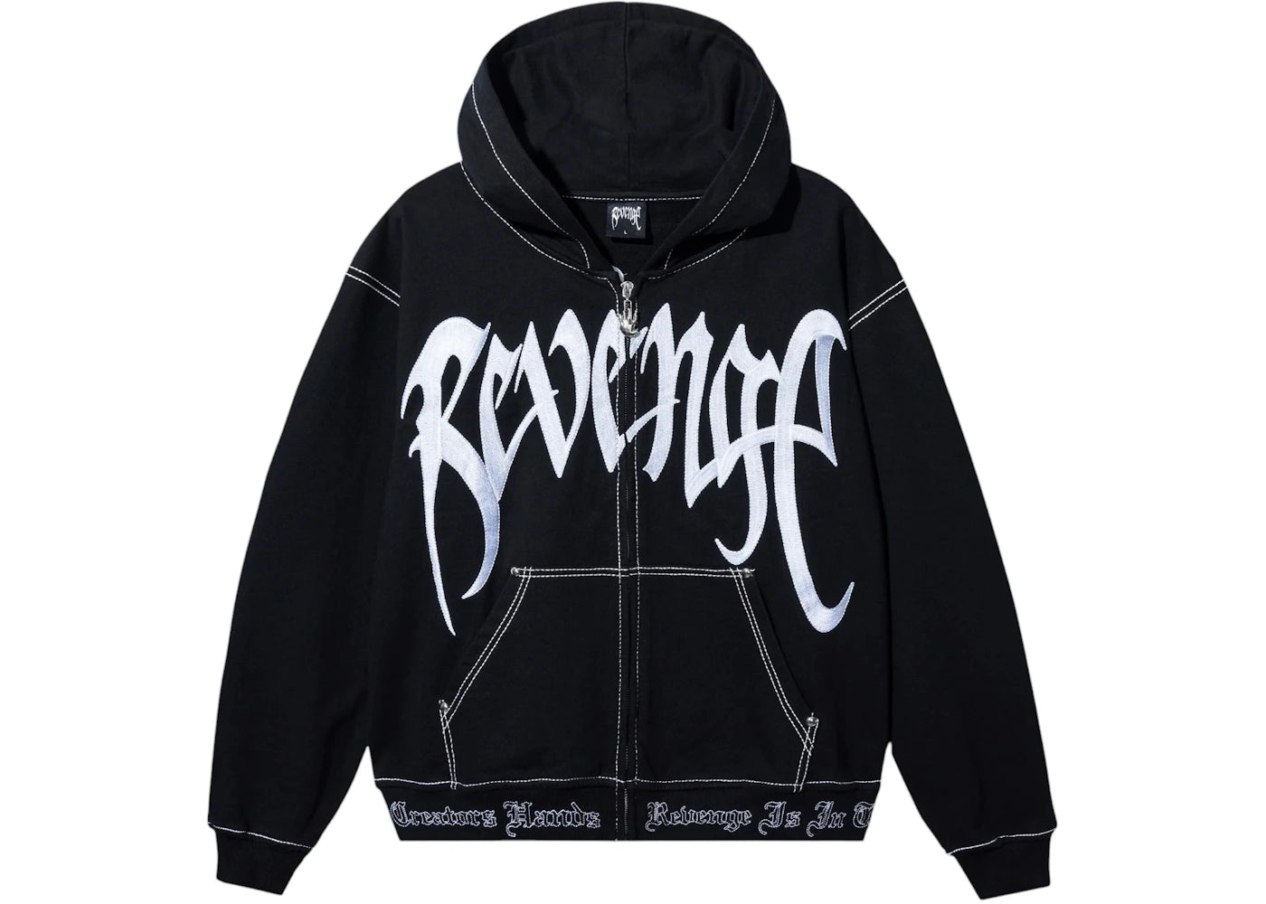 ShopMeta – Revenge X Kill Contrast Zip Hoodie Black White