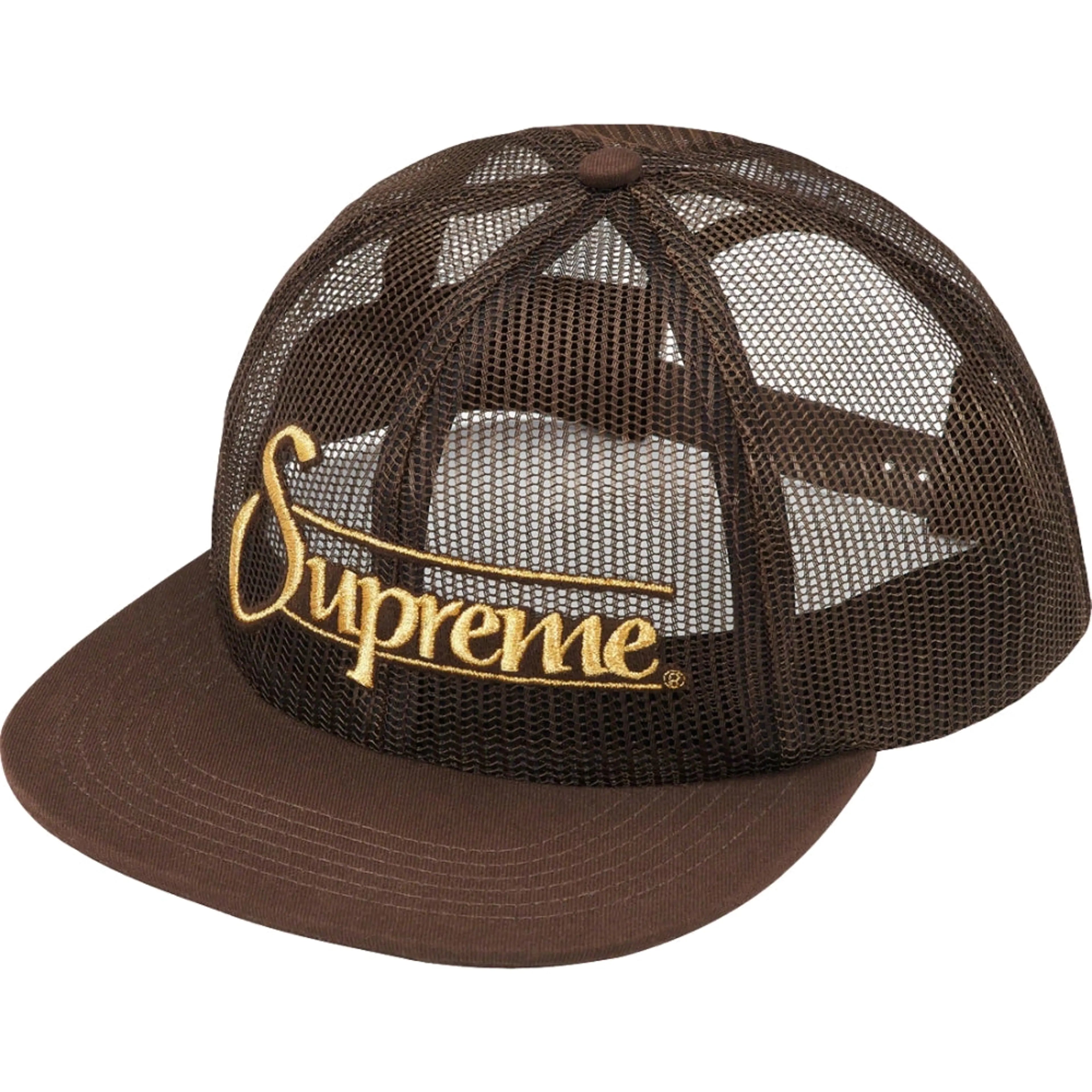 ShopMeta – Supreme Mesh Snapback 6-Panel Hat Brown
