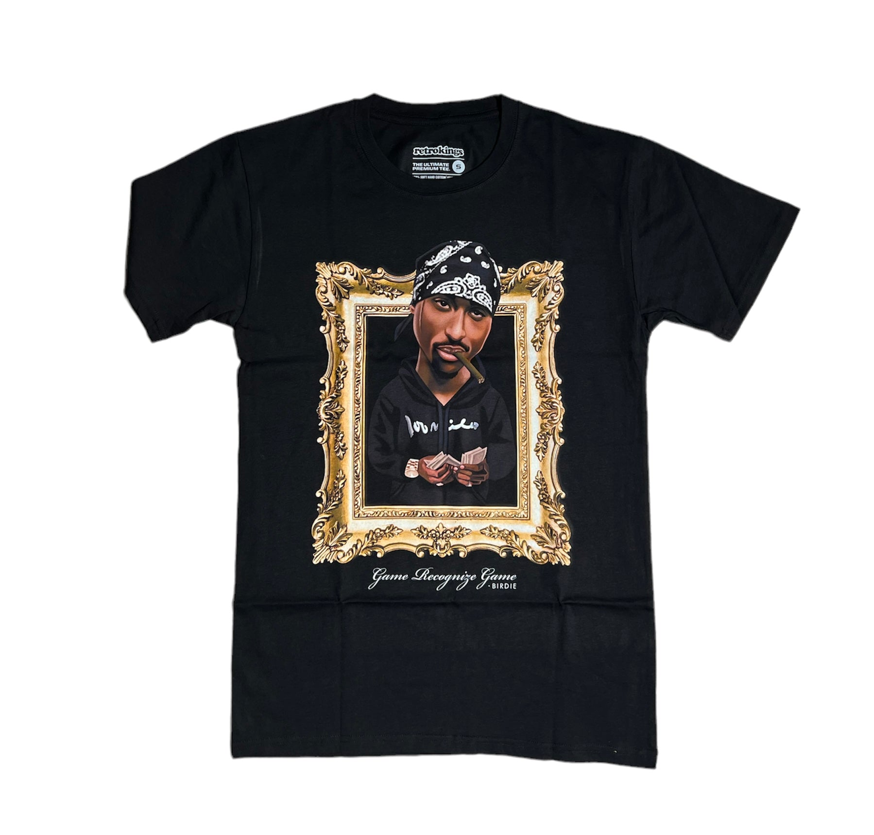 ShopMeta – Retro Kings Tupac Gold Frame Tee Black